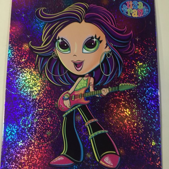Lisa Frank | Other | Lisa Frank Rockstar Girl Glitter Folder | Poshmark